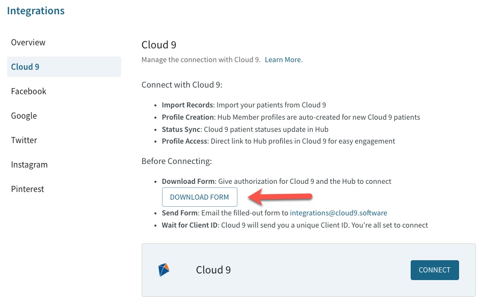 Cloud9 Integration Hub Support Center